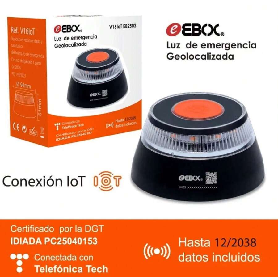 Kynley Geolocated Emergency Light V16IoT EBOX DGT APPROVED, Shipping ...