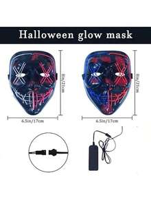 Halloween Mask, LED Light Up Masks, The Purge Masks With 3 Lighting ...