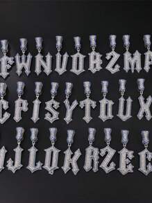 24inch A-Z Letter Pendant Necklace, Hip Hop Cuban Chain, Rapper Style ...