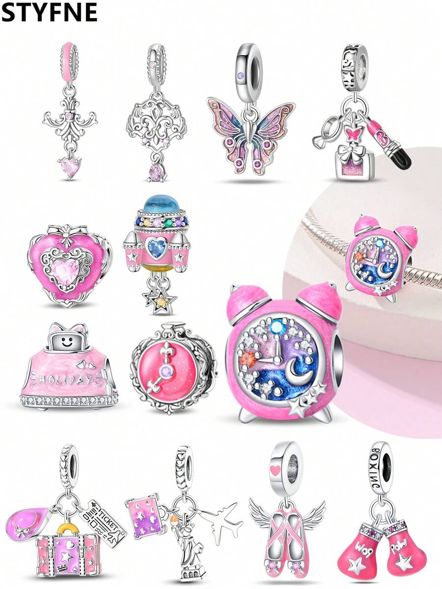 STYFNE 1pc Baroque Classical Floral Decor Retro Heart-Shaped Clock Bead ...