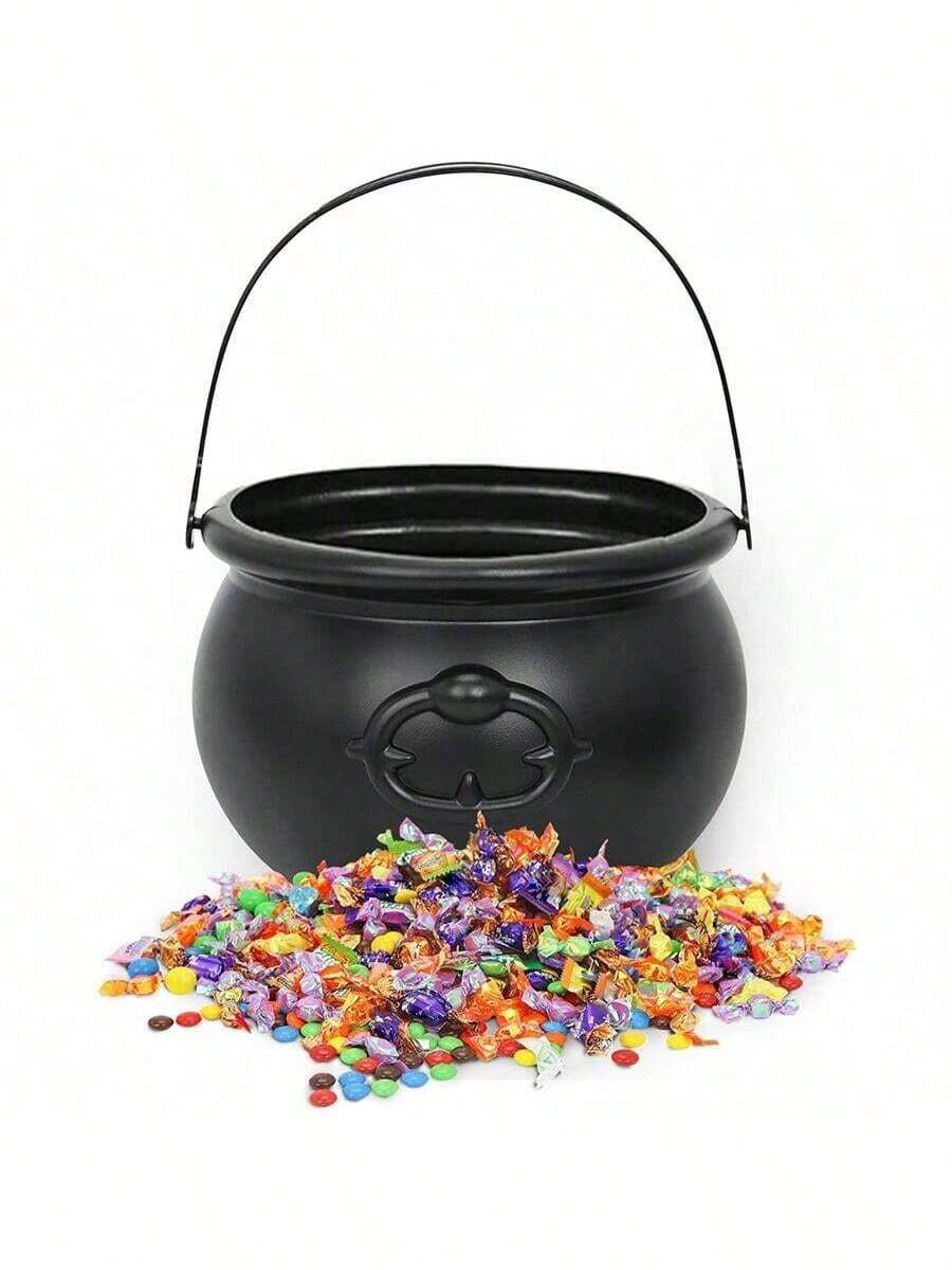 1pc Large Halloween Black Cauldron, Halloween Candy Cauldron, Candy ...