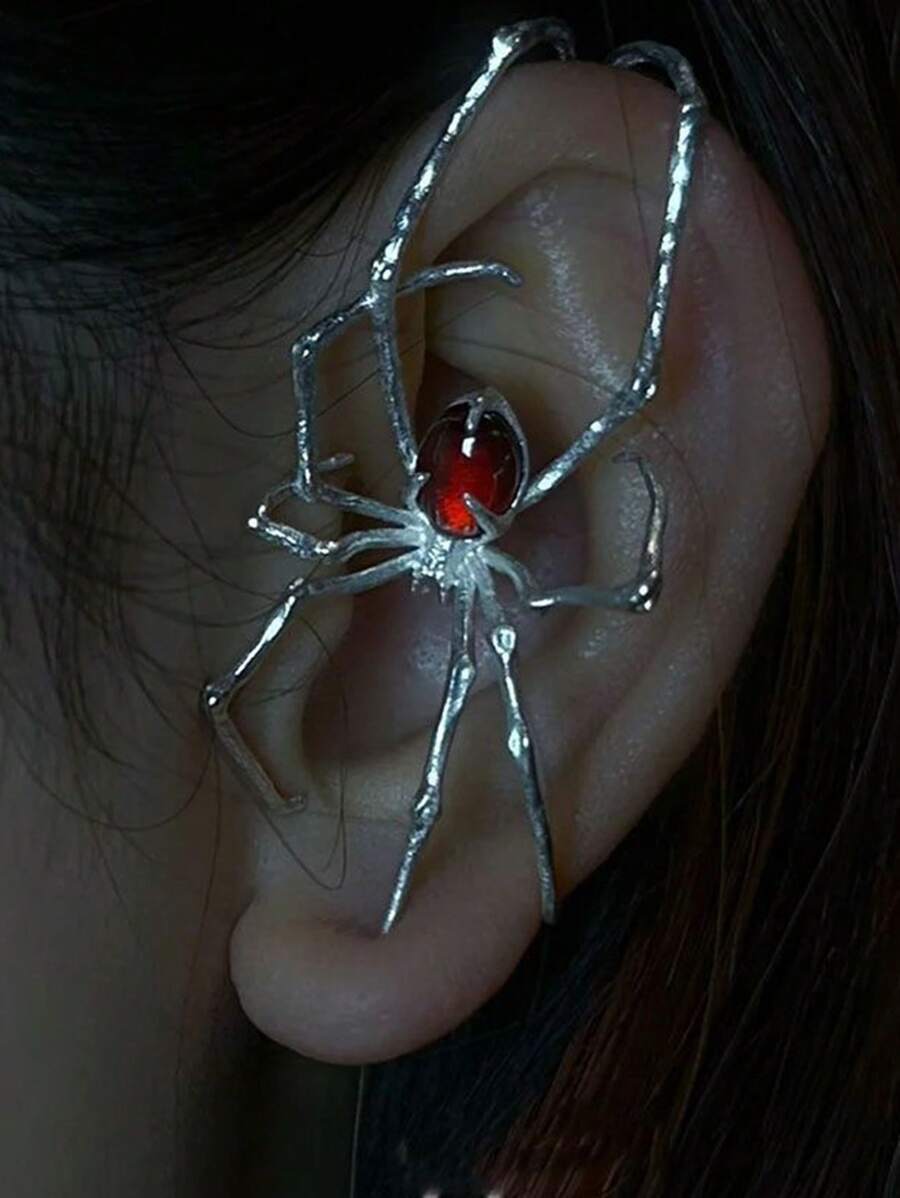 1pc Edgy Spider Ear Cuff Piercing, Dark Niche High-End Baddie ...
