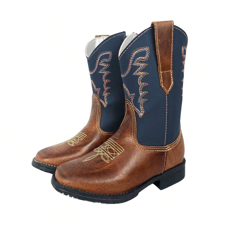 Bota Texana Infantil Masculino Country Couro Botinha Azul | SHEIN Brasil