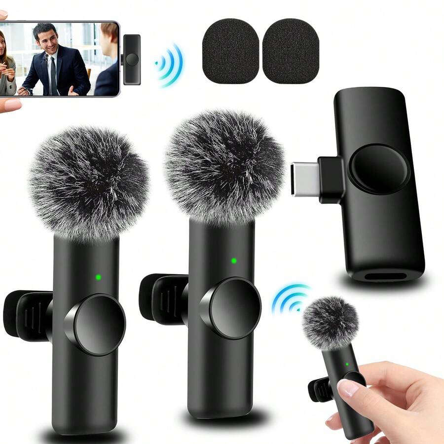 Lavalier Microphone For Video Recording - 2 Packs IPhone Mic Crystal ...