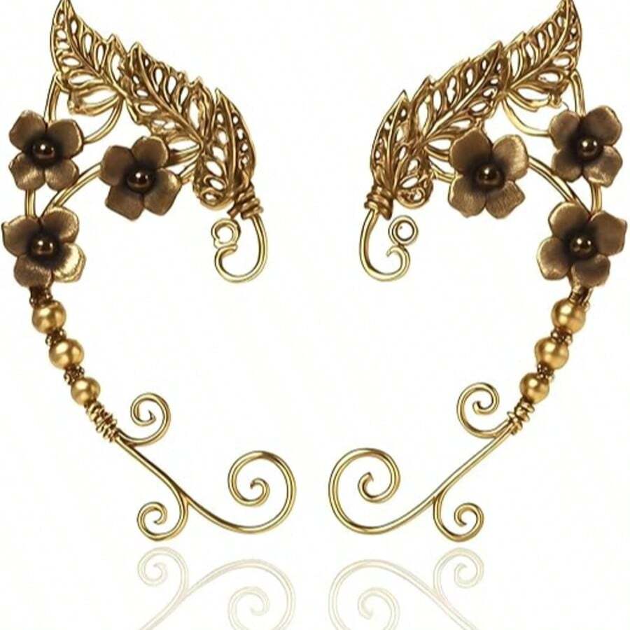 Handcrafted Elf Ear Cuffs - Silver Fantasy Ear Jewelry For Non-Pierced ...