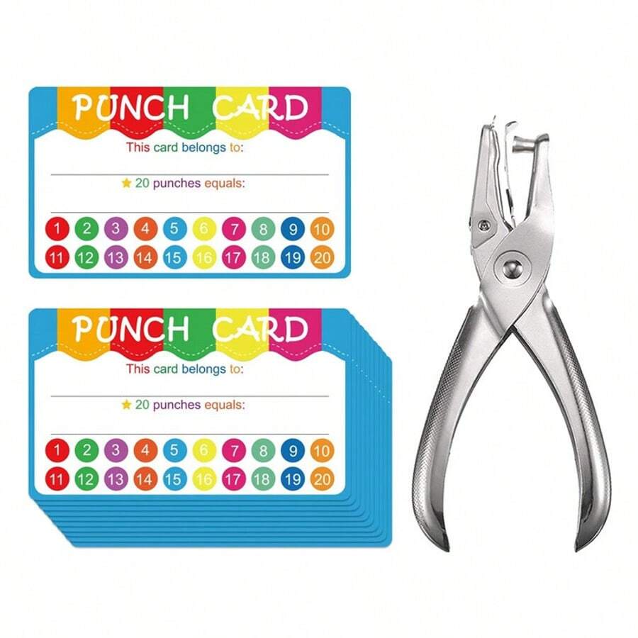 50 tarjetas perforadas y un perforador de 6 mm, adecuado para uso en el ...
