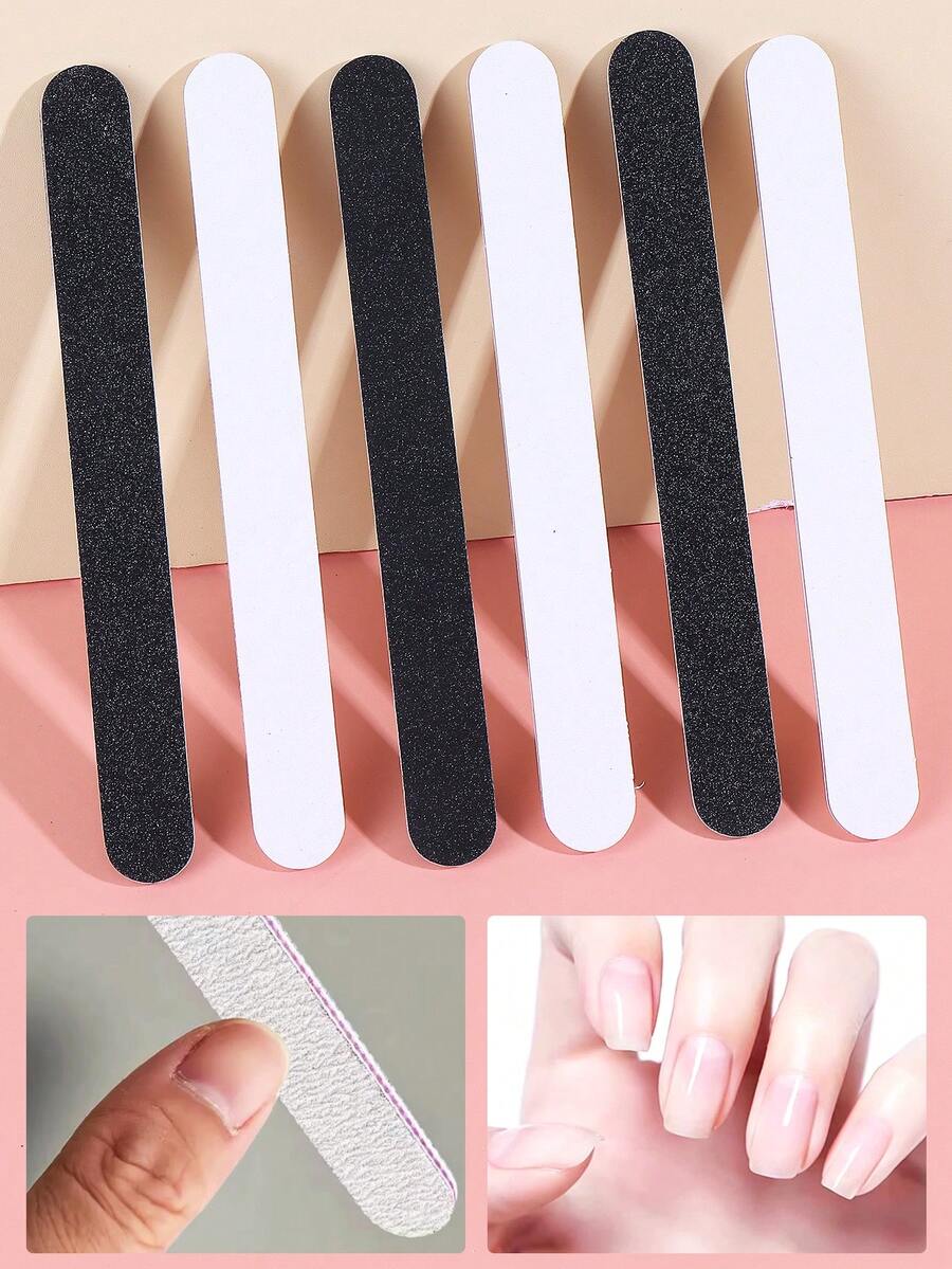 20 Piece Purple Nail File Set, Matte Cushioned Nail Art Sponge Tool ...