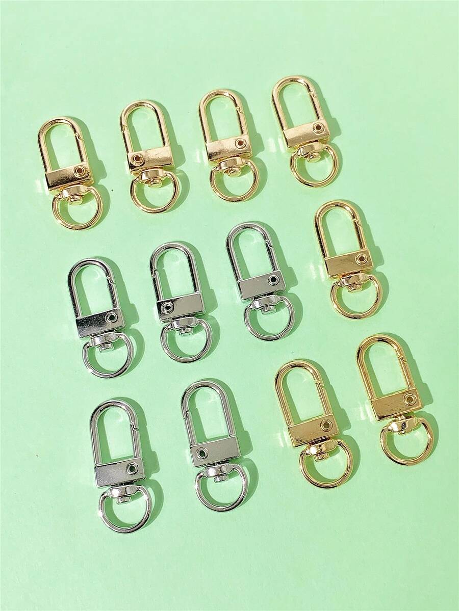 10pcs/20pcs/30pcs Gold & Silver Metal Keychain, DIY Keyring Bag Pendant ...