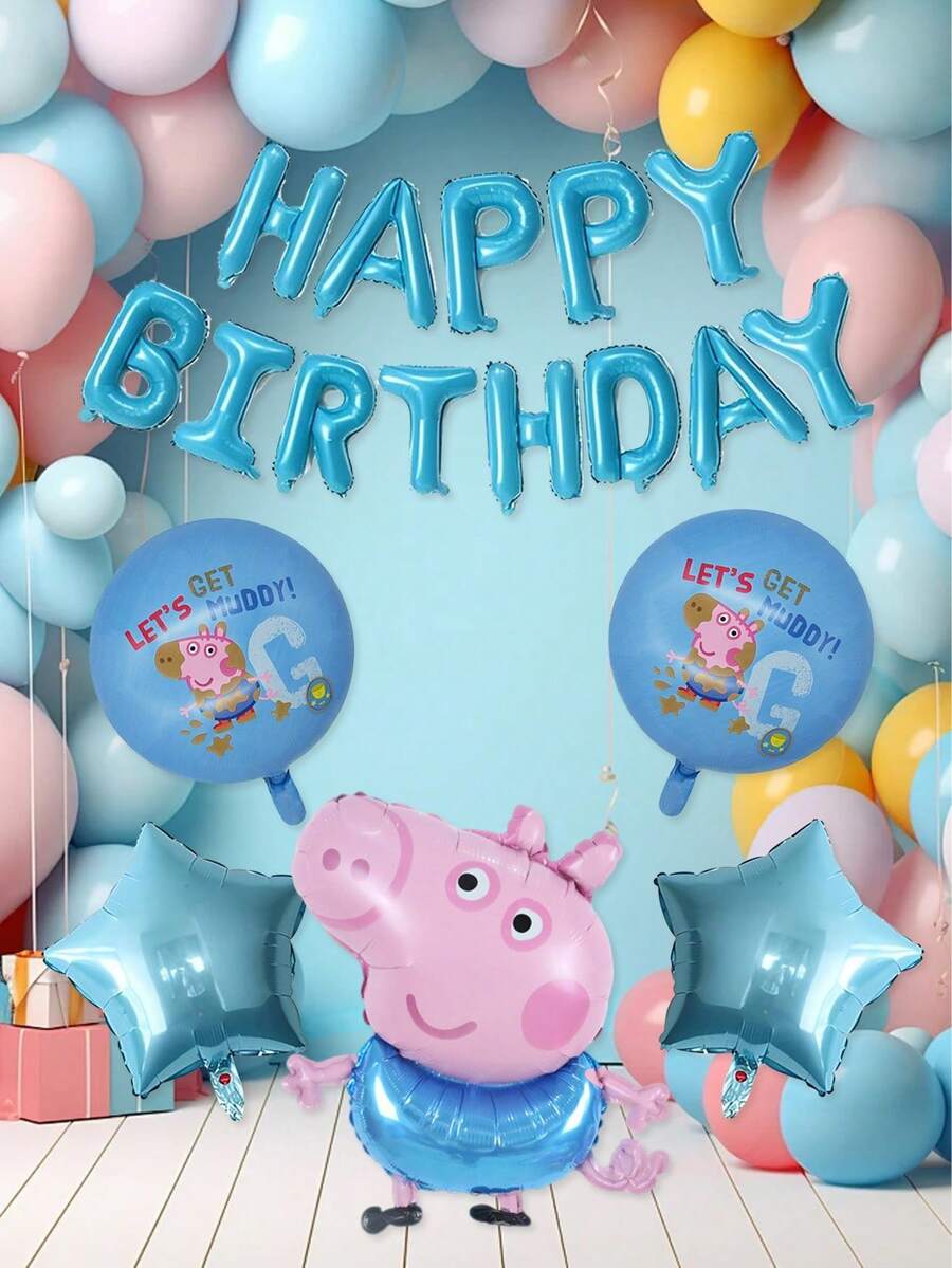 Peppa Pig Balão de Filme de Alumínio com Tema de Festa de Aniversário ...