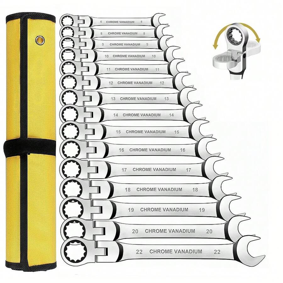 DAZOSHO 10mm Combination Ratchet Set, Bi-Directional Torque Industrial ...