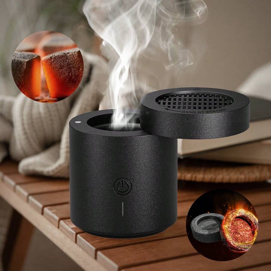 Charcoal Electric Incense Burner Rechargeable Handheld Portable Burner Aoma Diffuser In Car ...