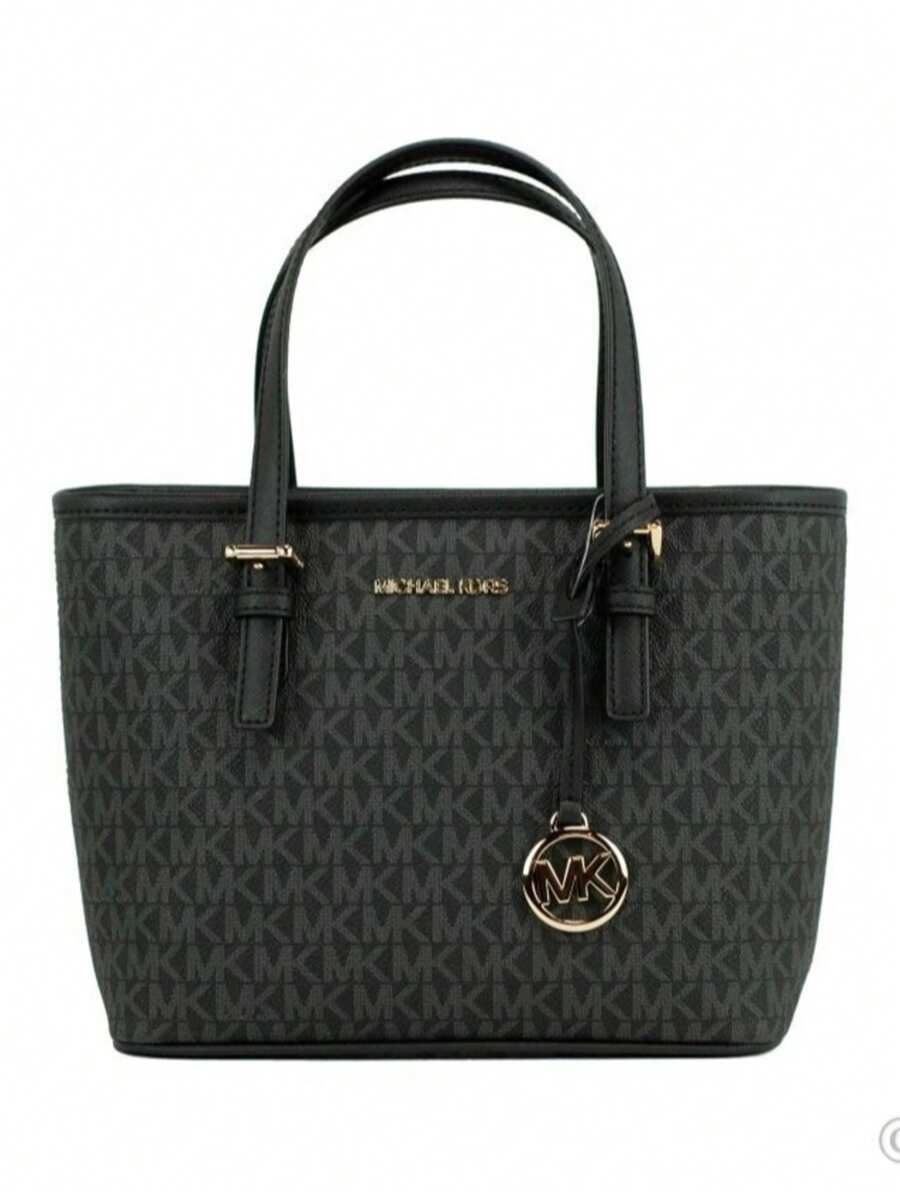 Bolso de mano Michael Kors Jet Set negro con firma XS | Mode de Mujer ...