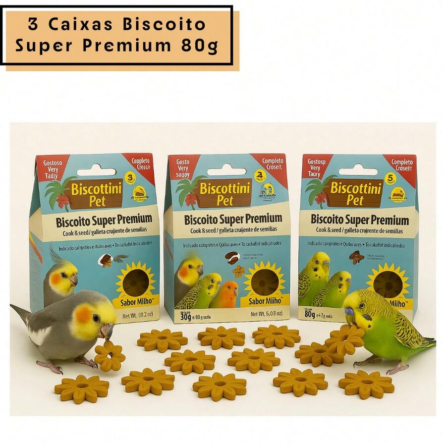 3 Boxes Of Super Premium Snack Biscuits 80g - Cockatiels, Lovebirds ...