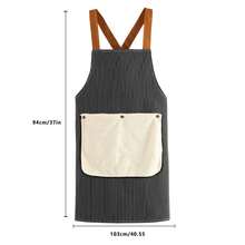 Kitchen Aprons Cotton Linen Striped Apron With Pocket And Towel Bib ...