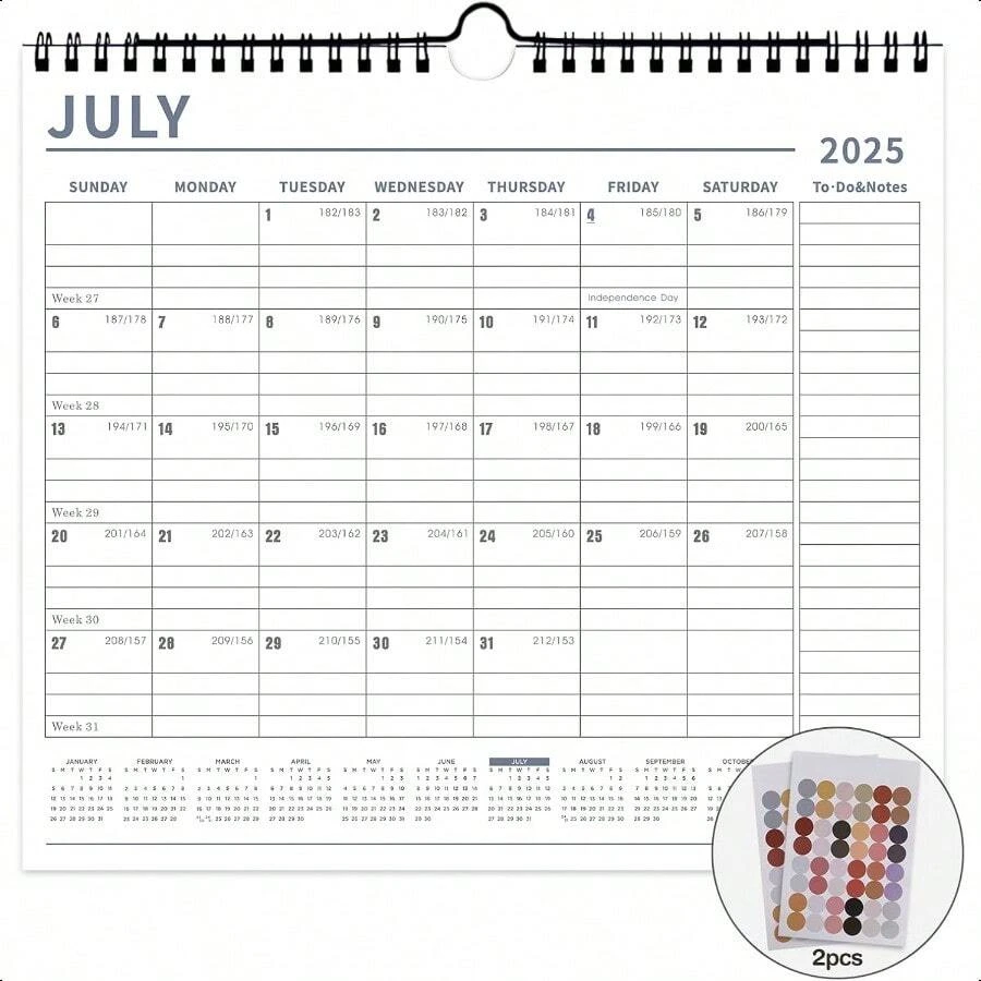 Wall Calendar 20252026 Runs From July 2025 To December 202618 Monthly ...