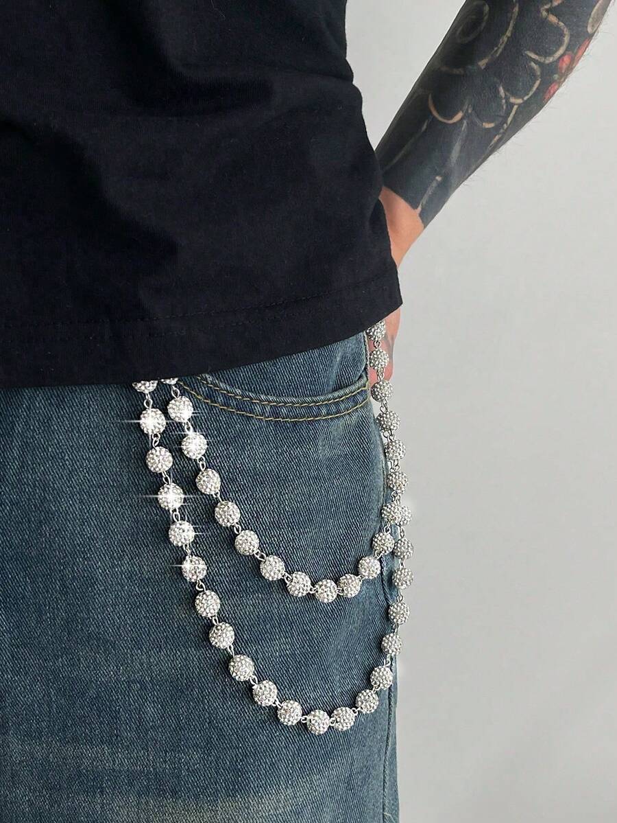 Fashion Street Hip Hop Body Chain With Hanging Rhinestone Ball Pendant ...