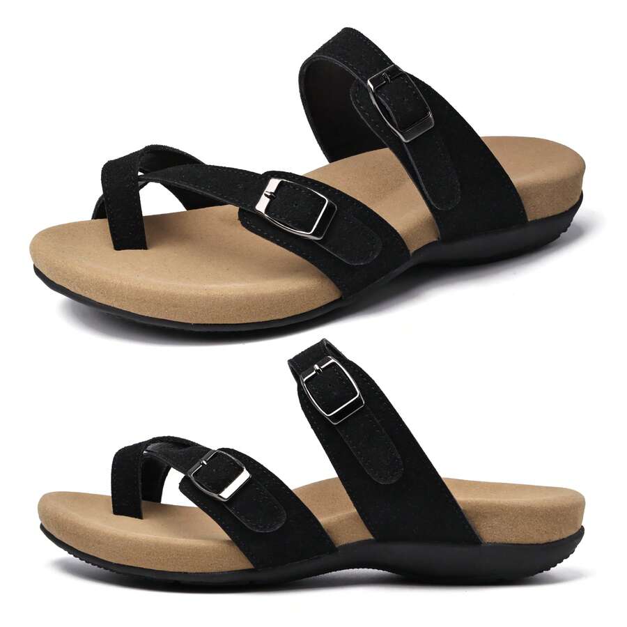Sandals For Women Easy Wear Slides Platform Sole Adjustable Buckle ...