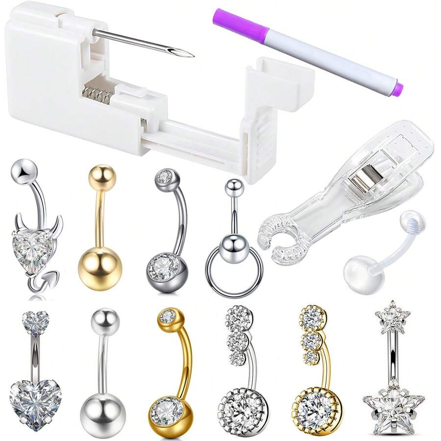 Belly Button Piercing Kit,Belly Button Piercings Kits Self Belly ...