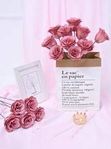 12Pcs/Set 2.76" Glitter Roses Bouquet, DIY Fake Glitter Flowers Bouquet ...