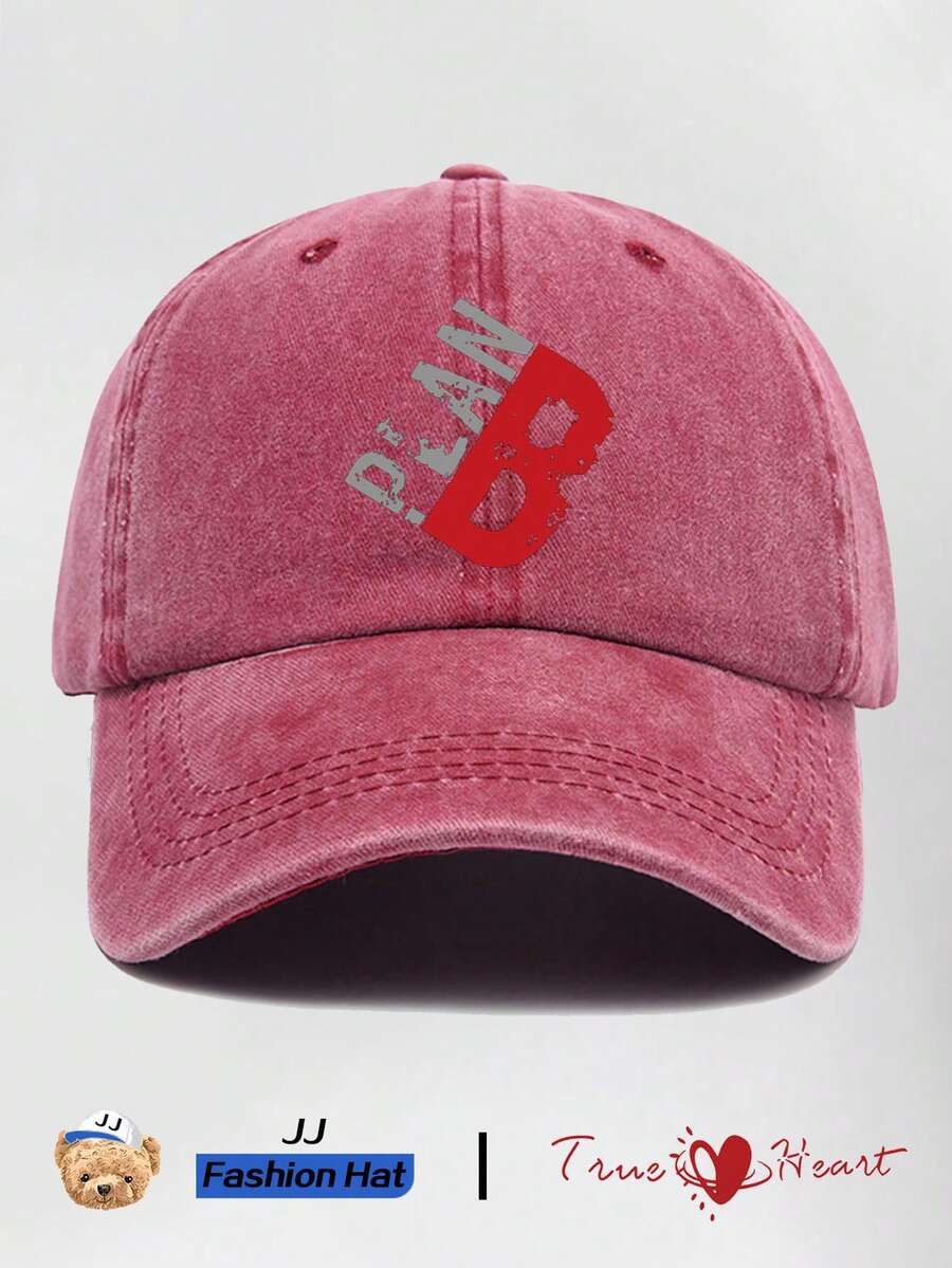 1 stuk Creative Letters PLAN B Print Vintage Washed Baseball Cap, Heren ...