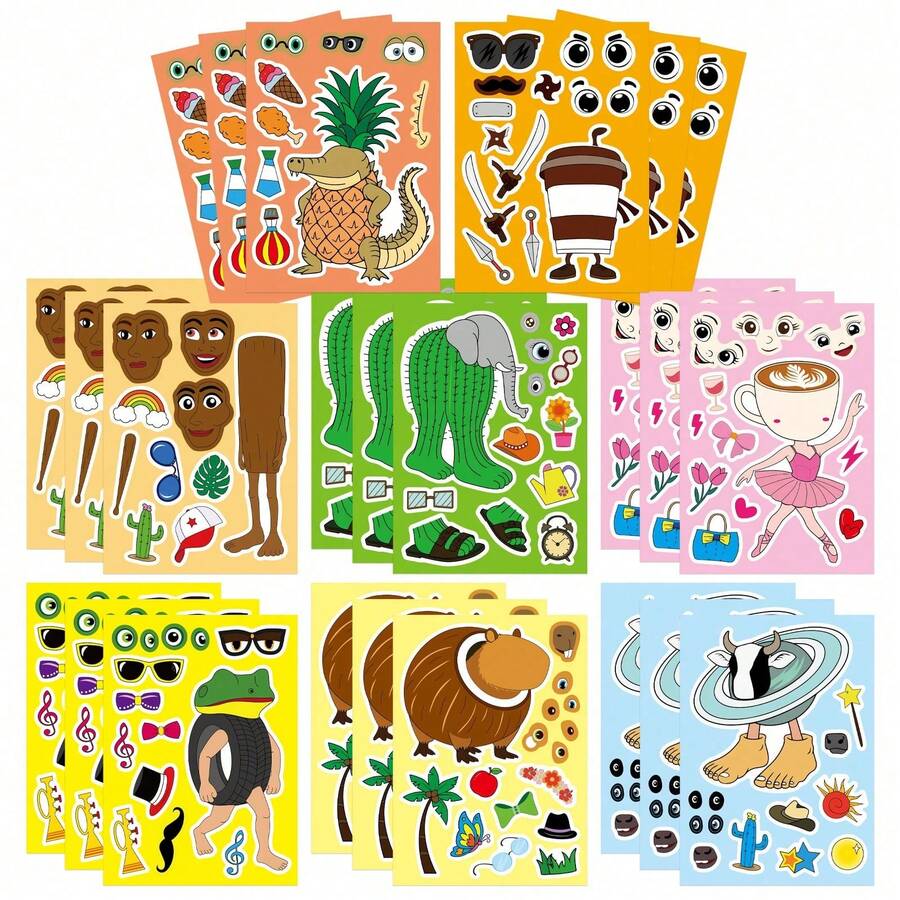 8Sheets New Italian Brainrot AI Animals Make A Fece Puzzle Sticker ...