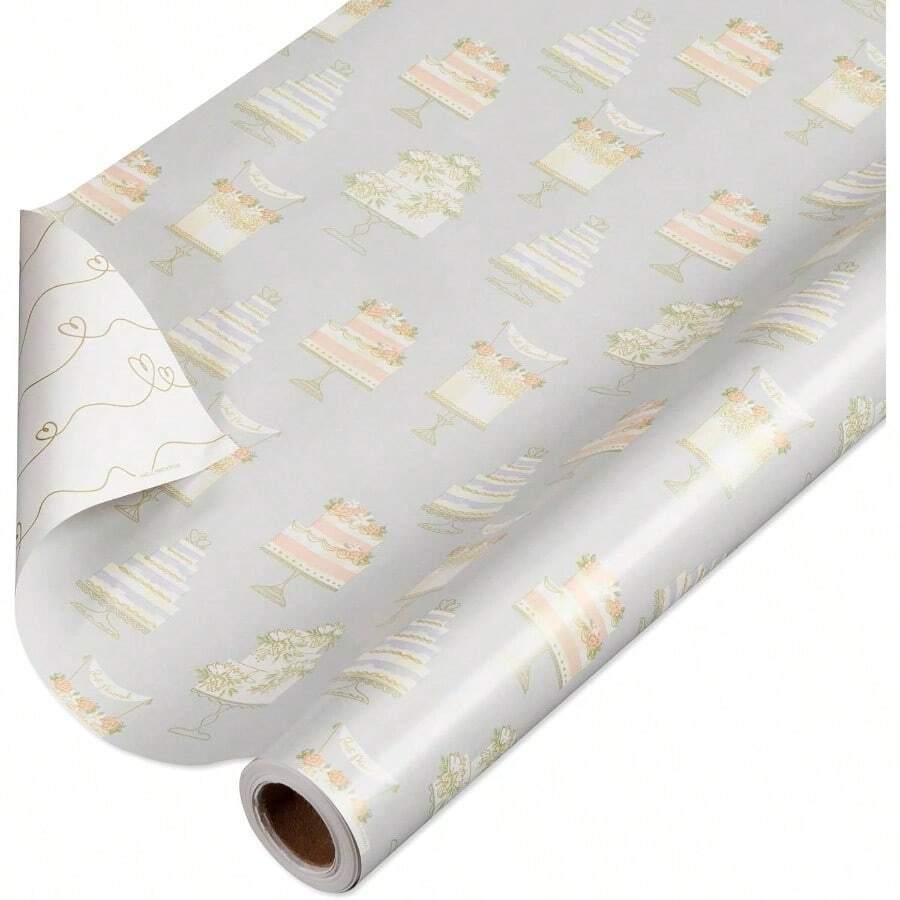 175 Sq. Ft. Reversible Wrapping Paper For Weddings, Bridal Showers ...