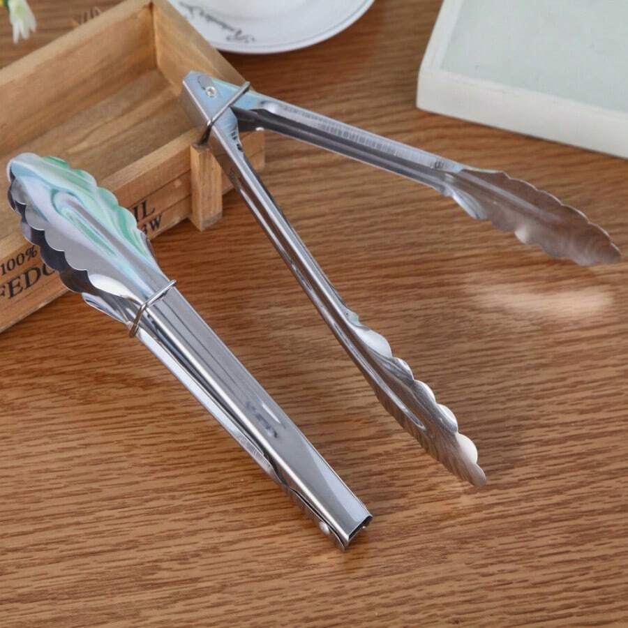 Stainless Steel Bread Tongs, Barbecue Food Tongs, Multi-Purpose Baking ...