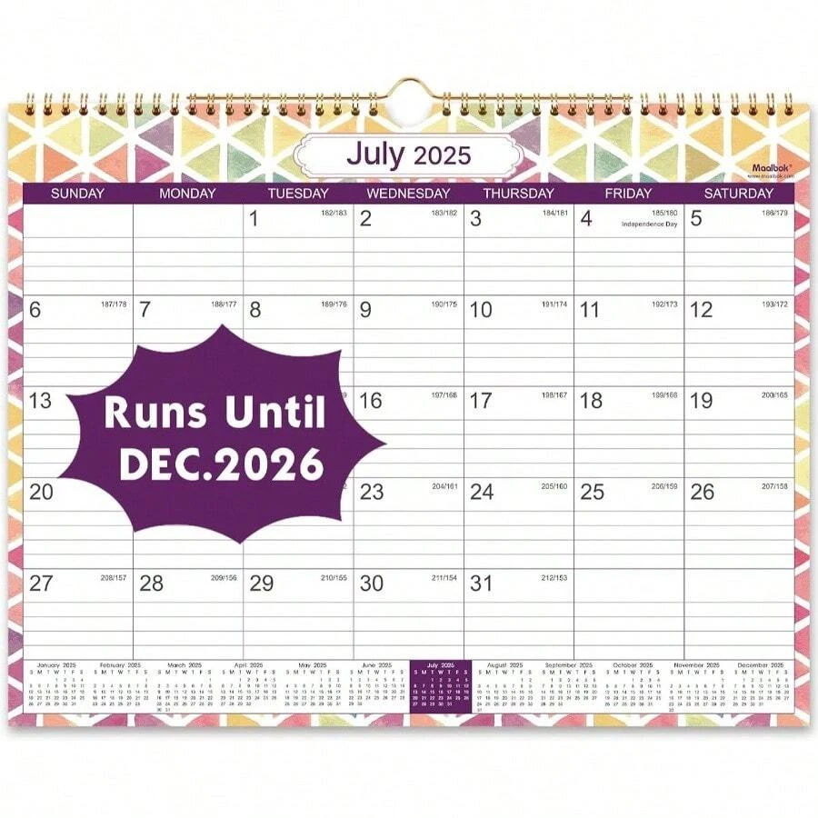 20252026 Wall Calendar Monthly Wall Calendar 20252026, 15"X 11.5", July ...