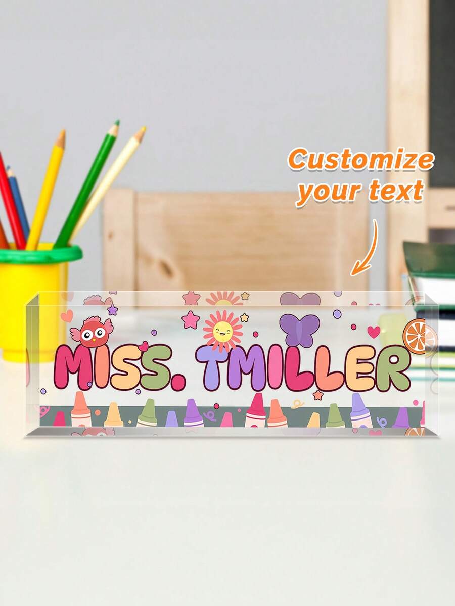 Teacher Desk Name Plate, Teacher Name Plate For Desk, Personalized Name ...