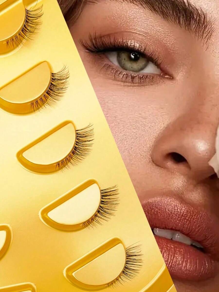 5 Pairs Of Natural Half Eye False Eyelashes, 3-5-9mm Mixed Length ...