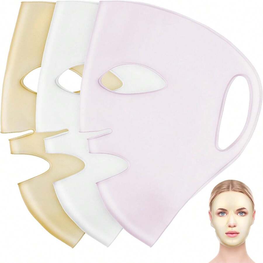 3 Pcs Silicone Face Masks Reusable Facial Mask Skincare Silicone Mask ...