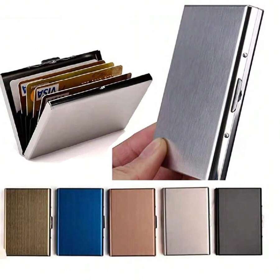 Credit Card Case Stainless Steel Metal Antimagnetic Organ Card Holder 6 ...