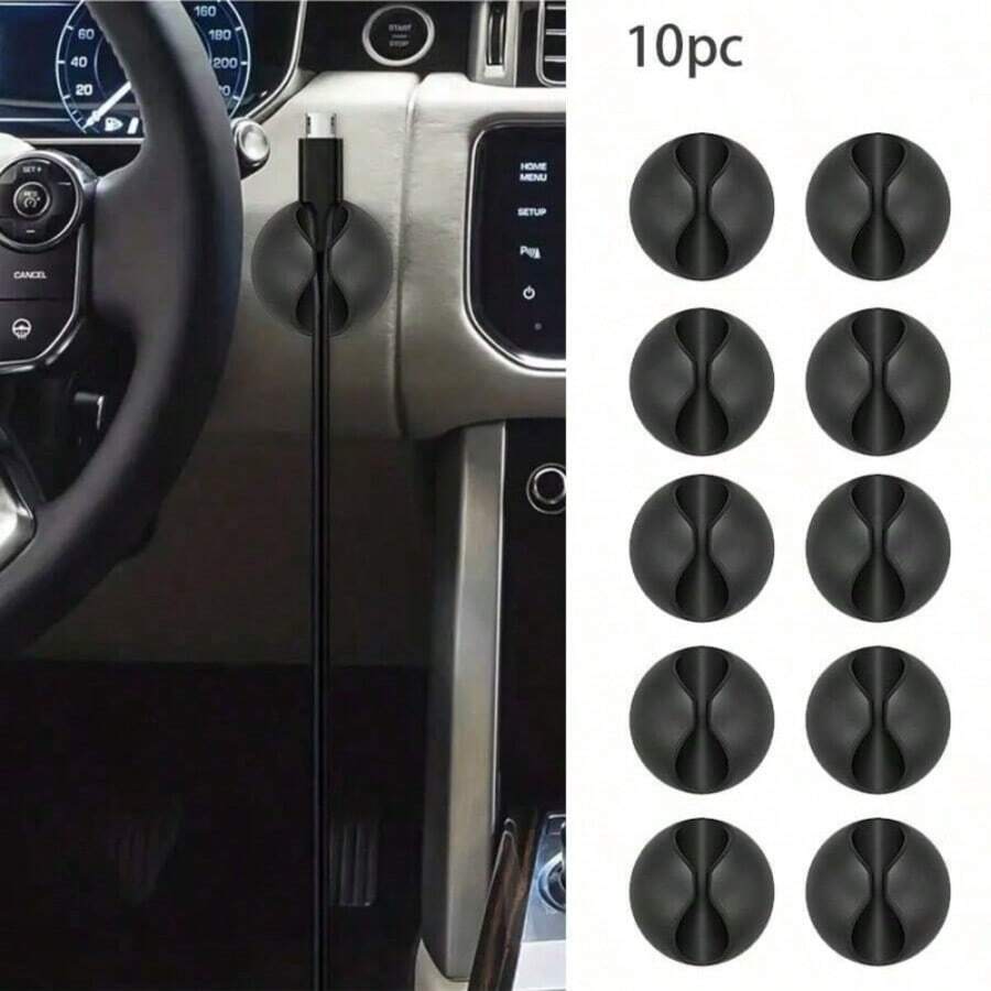 10pcs Car Dashboard Data Cable Clip Set - Charging And Audio - Multi ...