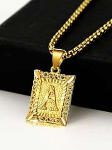 1pc 26 English Letter Stainless Steel Initial Necklace, Unisex ...