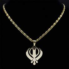 Necklace Women Men Khanda Pendant Stainless Steel India Pakistan ...