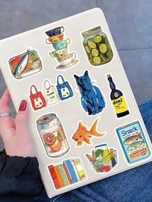 100pcs Vintage Mediterranean Style Graffiti Stickers, Personalized DIY ...