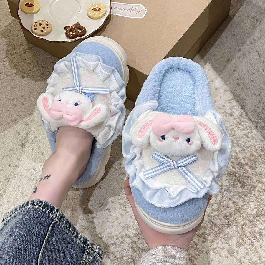 Women's Plush Slippers, Thick Sole Warm Cute Versatile Slippers For ...