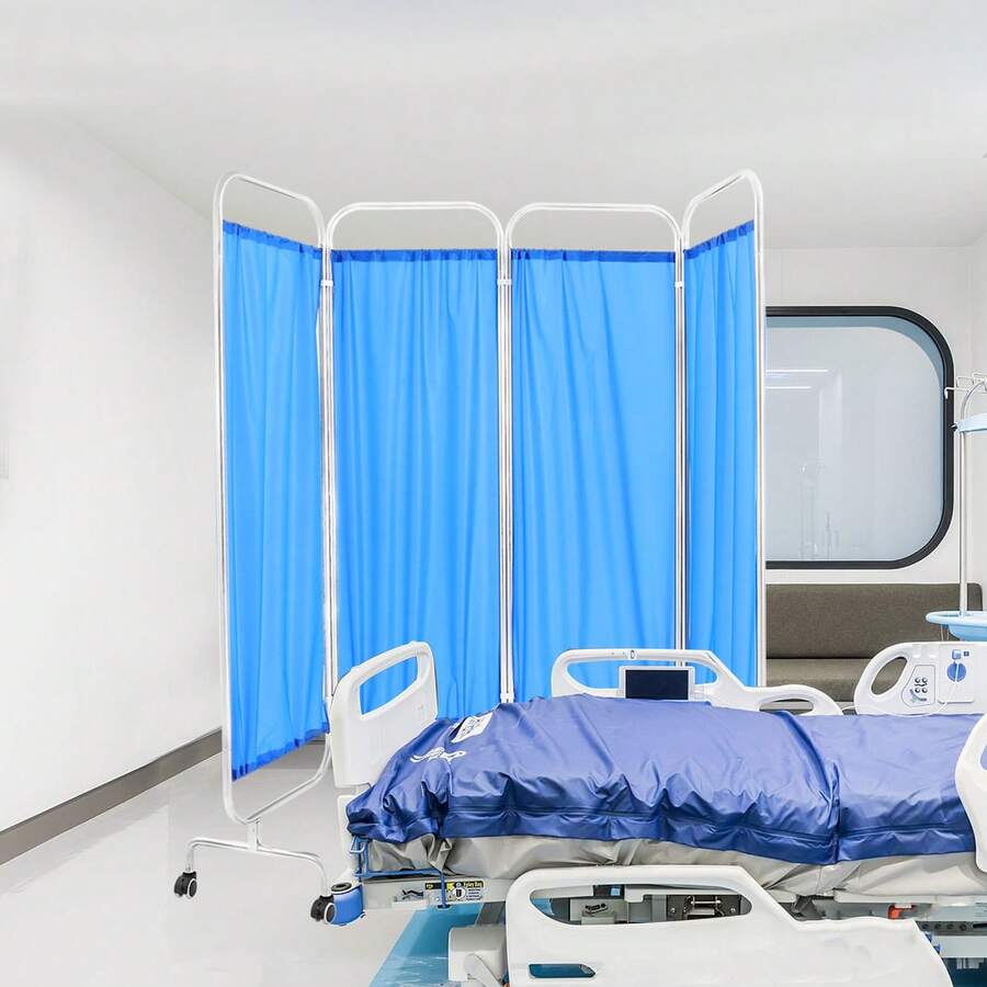 Privacy Screen, 4-Panel Medical Privacy Screen With Wheels, Mobile ...