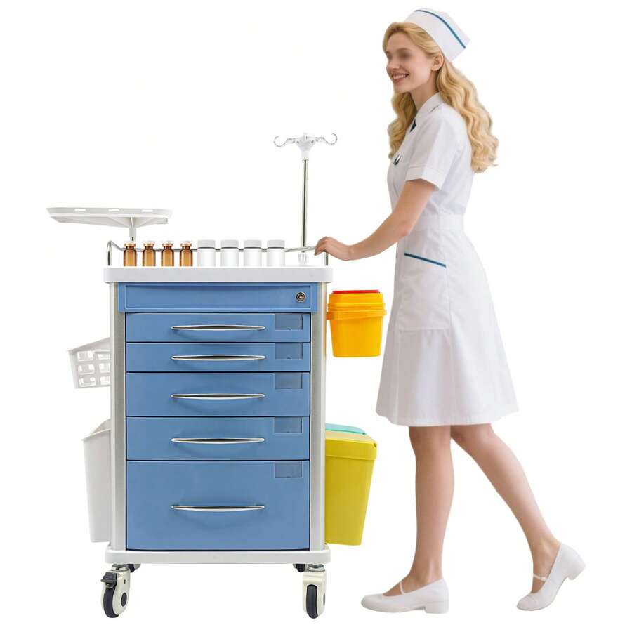 Futchoy Medical Rolling Crash Cart, Medical Trolley, Mobile Medical ...