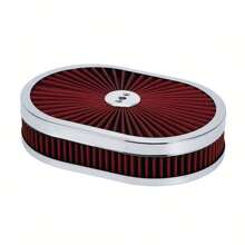 12 Inch X2 Inch Oval Air Filter Assembly With Cover, High Flow Chrome ...