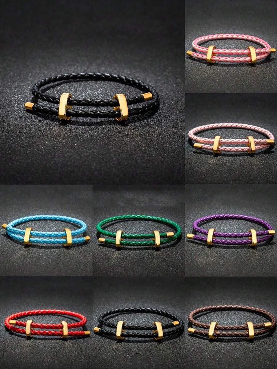 1pc 3.0mm Leather Cord Fashion Figure-8 Clasp Adjustable DIY Bracelet ...