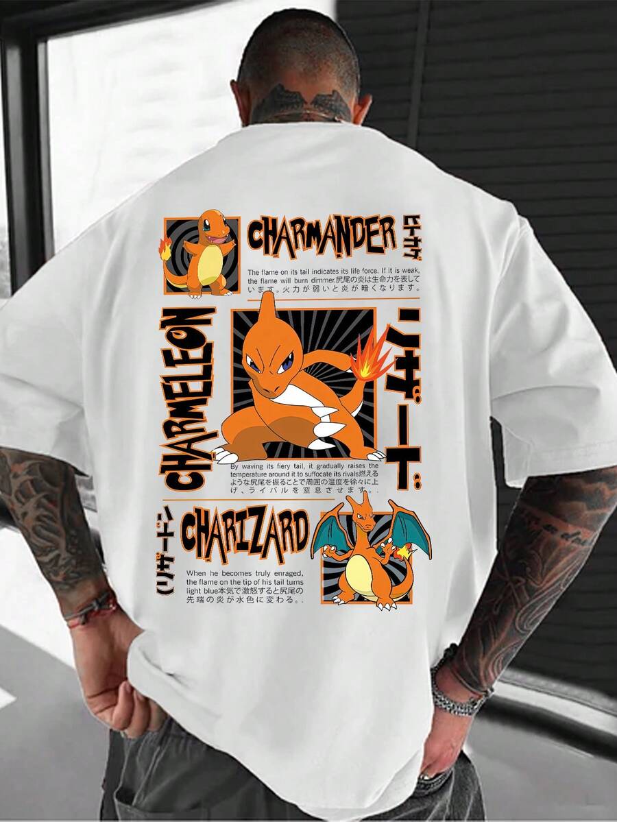 pokemon Camiseta estampada de manga corta de moda callejera Pokemon ...