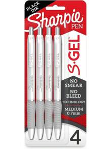 Sharpie S-Gel Pens, Medium Point (0.7mm), Pearl White Body, Black Ink ...