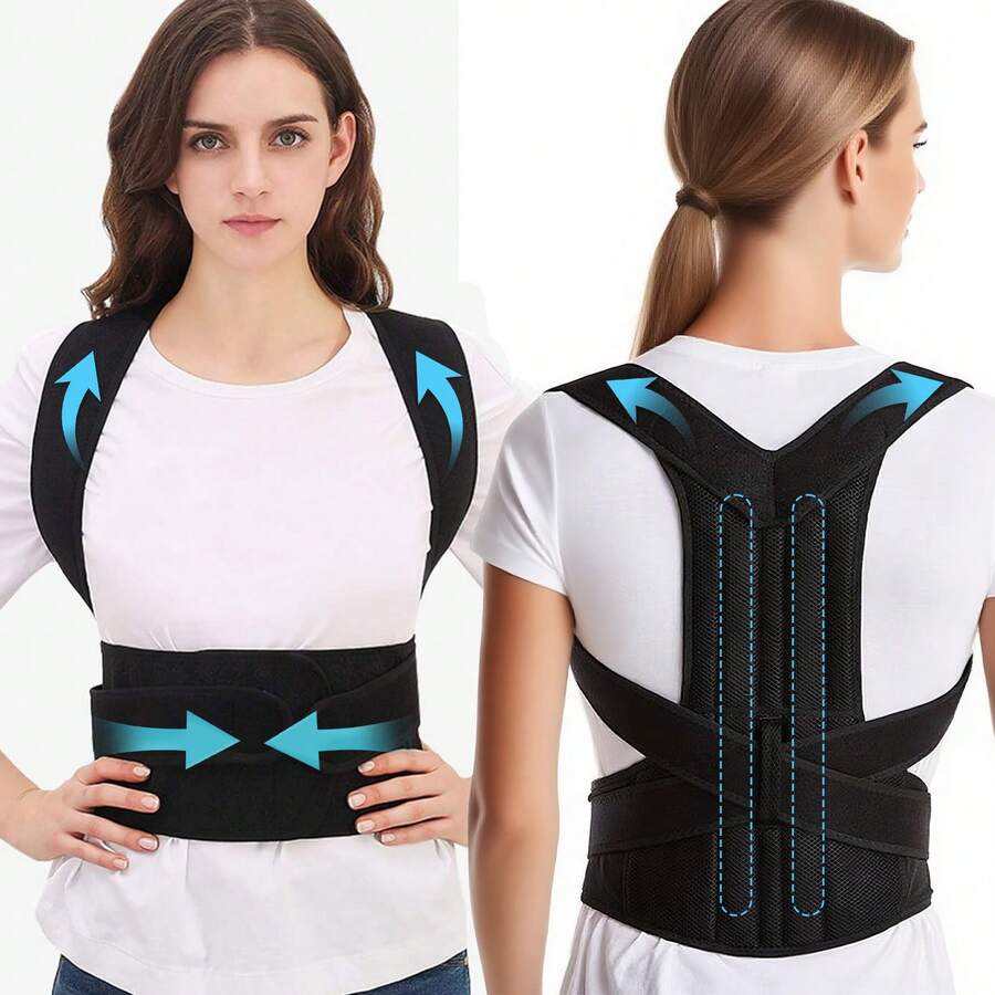 Posture Corrector Brace For Women & Men – Adjustable Lumbar & Back Support, Shoulder ...