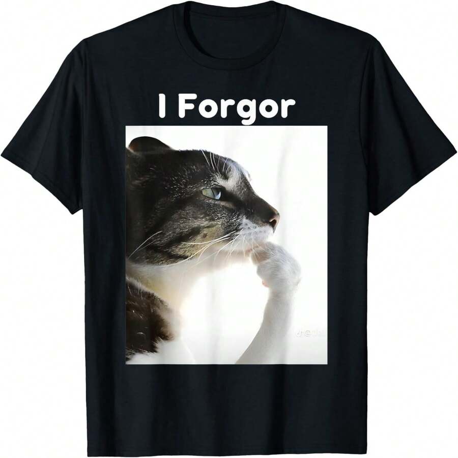 I Forgor Meme Cat Meme Funny Memes Internet Memes Brainrot T-Shirt ...