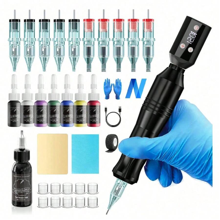 Neebol Neebol Rotary Tattoo Pen Kit, Wireless Tattoo Machine With ...