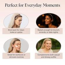 2 PCS Non-Slip Grip Headbands With Comb Teeth For Women, Zig Zag ...