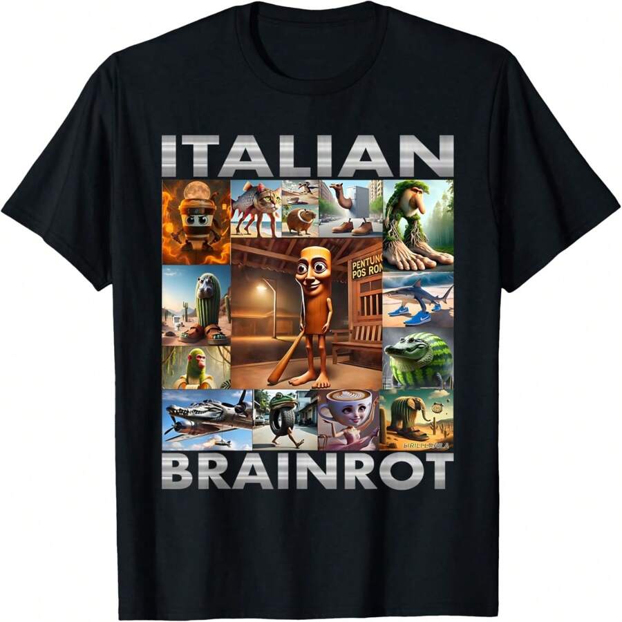 Brainrot Meme Italian Brain Rot Italian Brainrot T-Shirt' | SHEIN Schweiz
