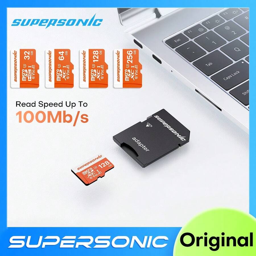 Supersonic Original C10 Micro SD Card 32GB 64GB Memory Cards 128GB ...