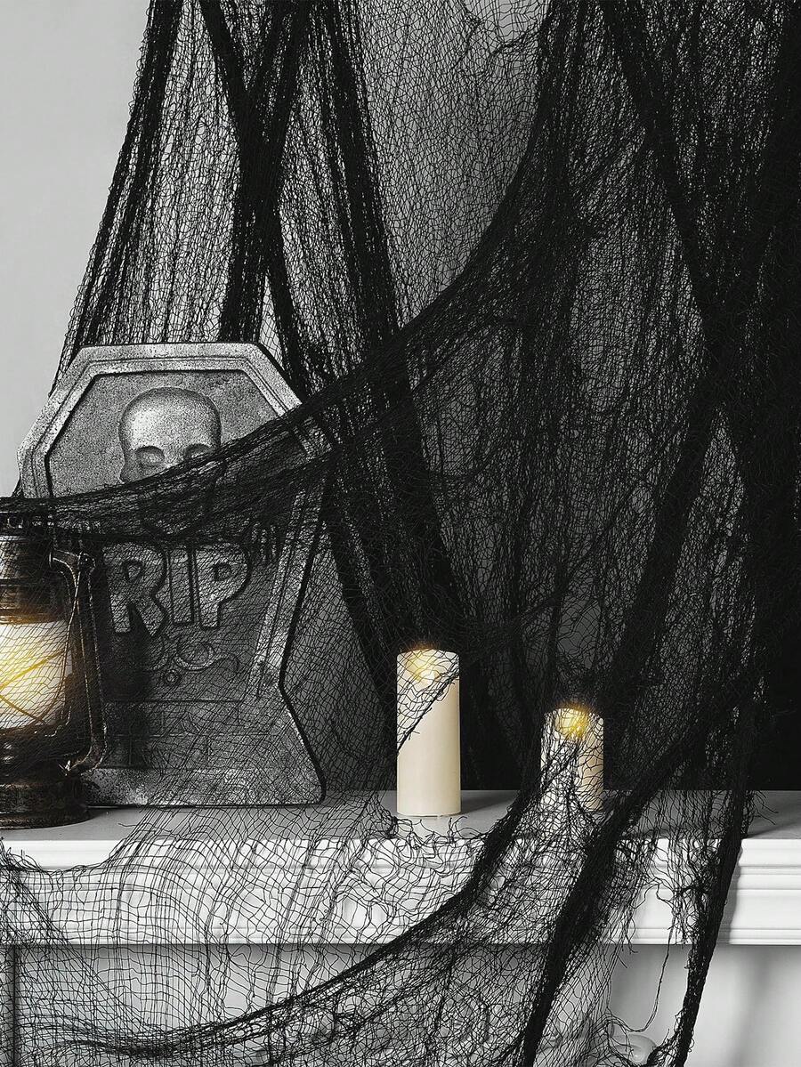 1pc Scary Fabric Black Halloween Scary Spooky Fabric - Window Doorway ...